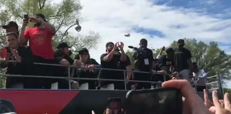 Drake is Catching Beers & Chugging Them Gronkowski-Style During Raptors ...