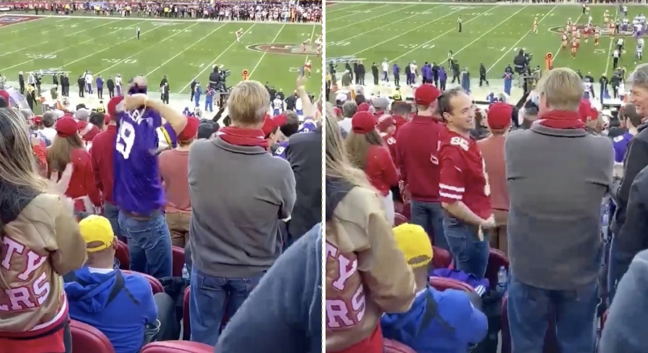 Bandwagon Vikings Fan Caught Swapping Jerseys Mid-Game During Playoff ...
