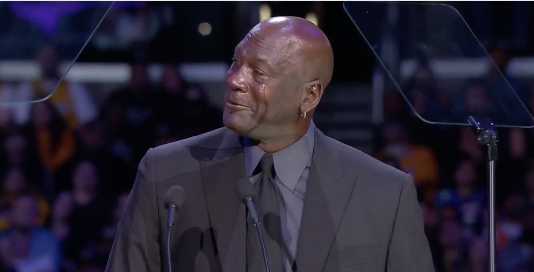 Michael Jordan Brings Up Crying Jordan Meme During Kobe Memorial (VIDEO)