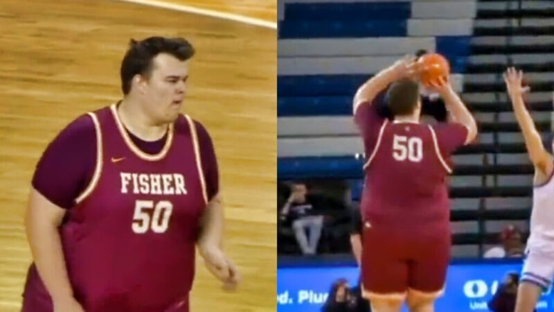 7-Foot, 360-LB B-Ball Player Draining Threes Like Steph Curry