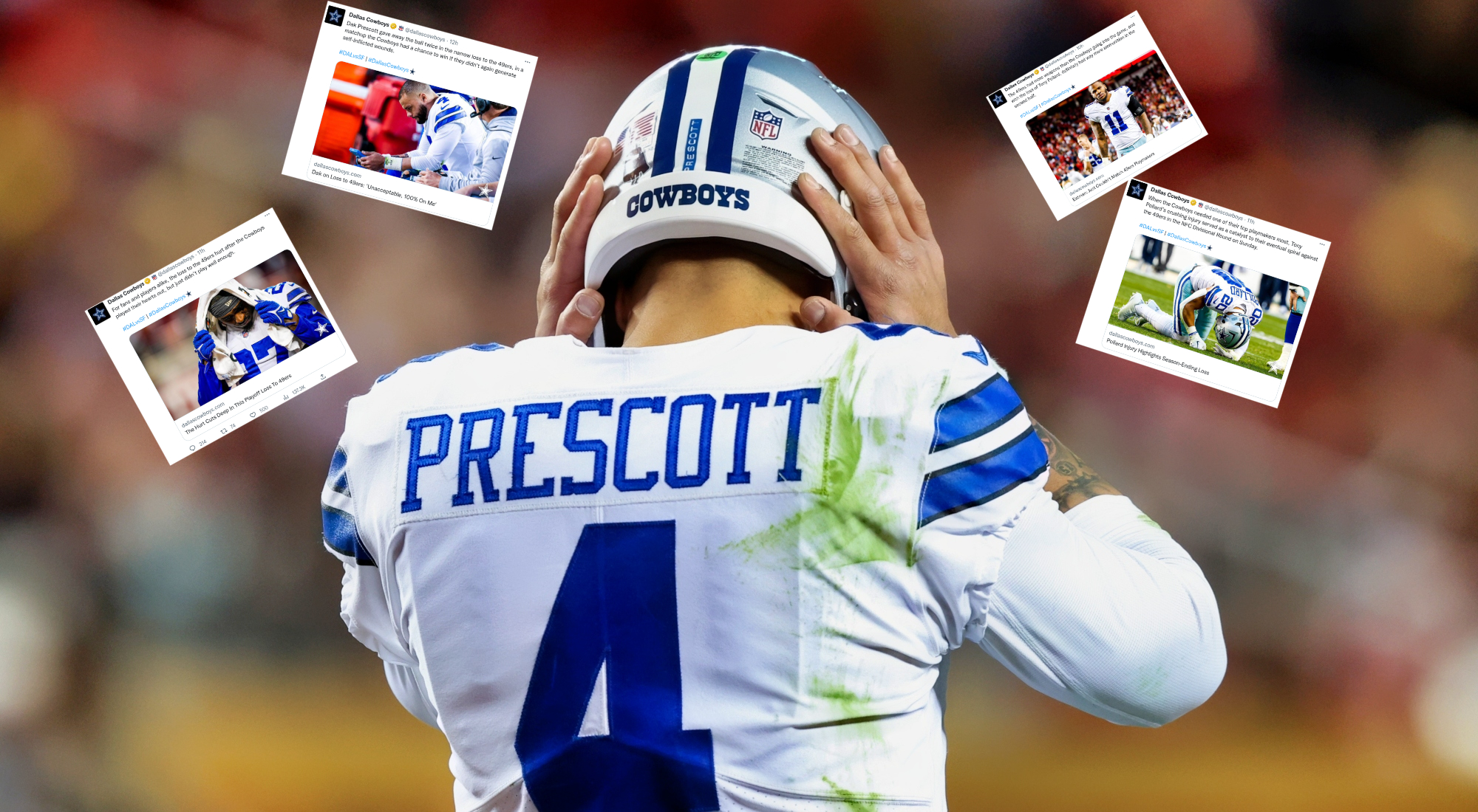 Cowboys Twitter Trashed Dak Prescott After Outing vs. 49ers