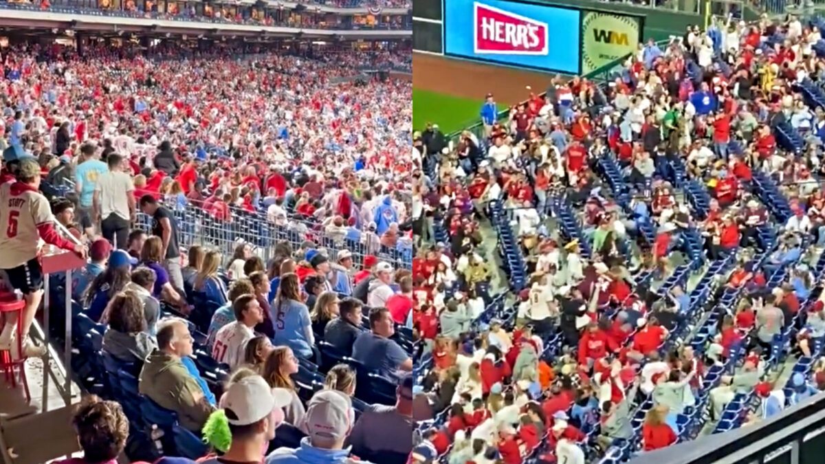 Phillies Fan Engage In Massive Hot Dog Food Fight During Game