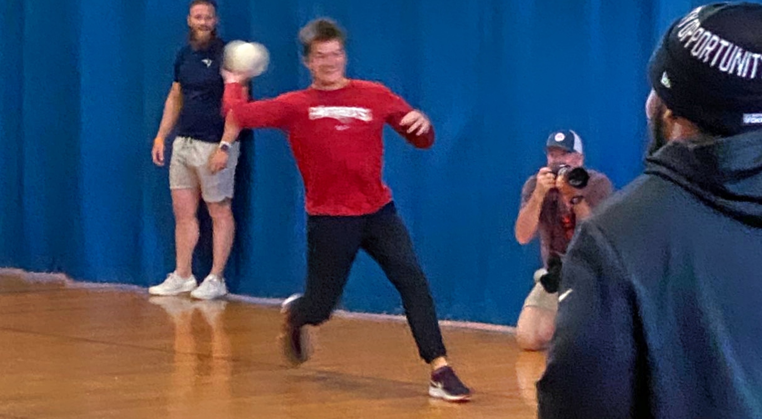 VIDEO: Patriots QB Drake Maye Tries To Show Off His Laser Arm By ...