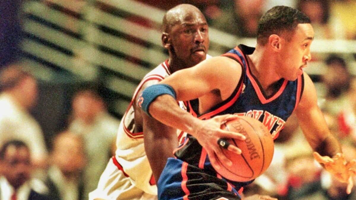 John Starks Had a Calm Reaction to His Iconic Dunk on Michael Jordan in ...