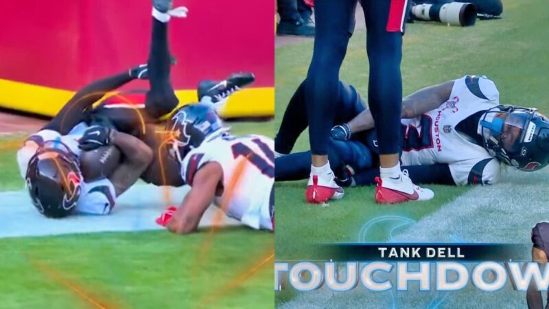 VIDEO: Texans WR Tank Dell Gets His Leg Gruesomely Snapped In Half By ...