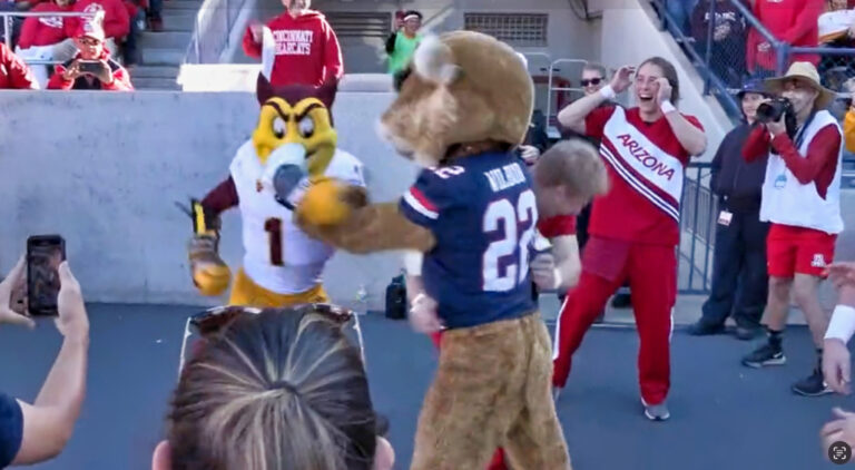 VIDEO: Arizona & Arizona State Mascots Got Into Massive Fight On ...