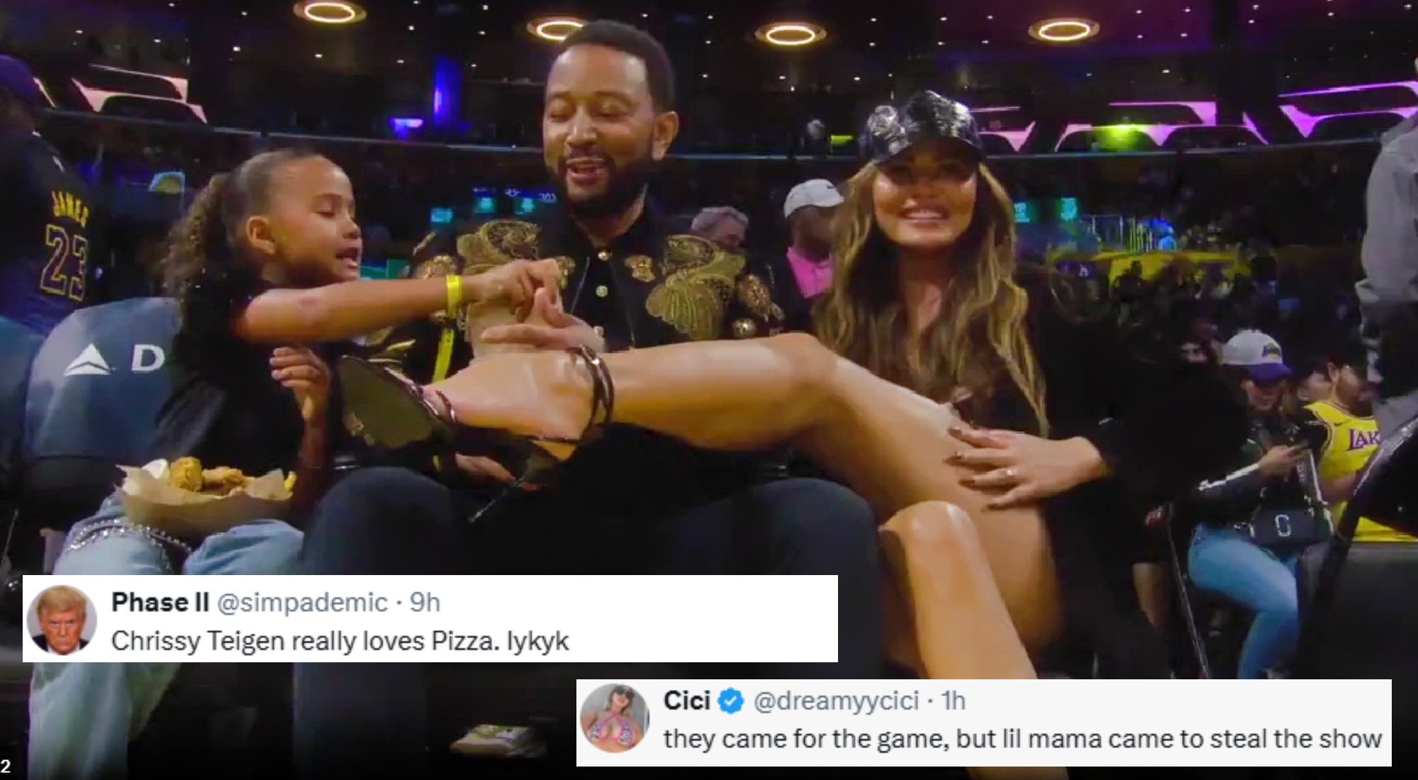 Chrissy Teigen Sitting Courtside At Lakers-Houston Game Sends Fans Wild