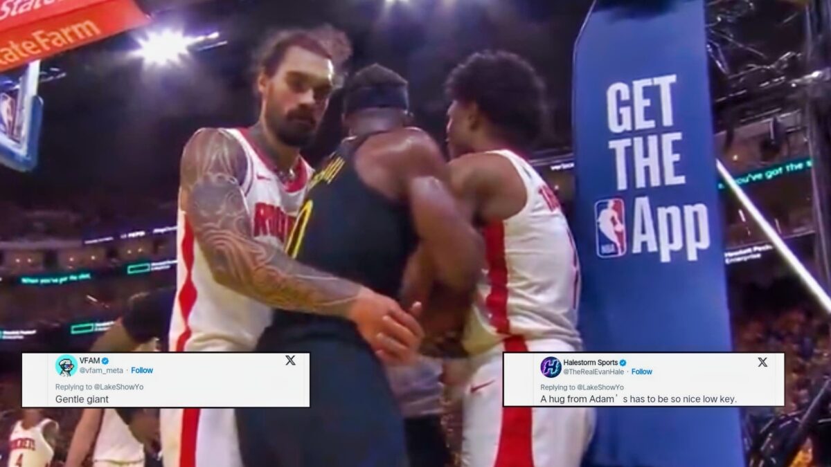 Steven Adams Has Fans In Stitches After Bizarre Hug With Jimmy Butler