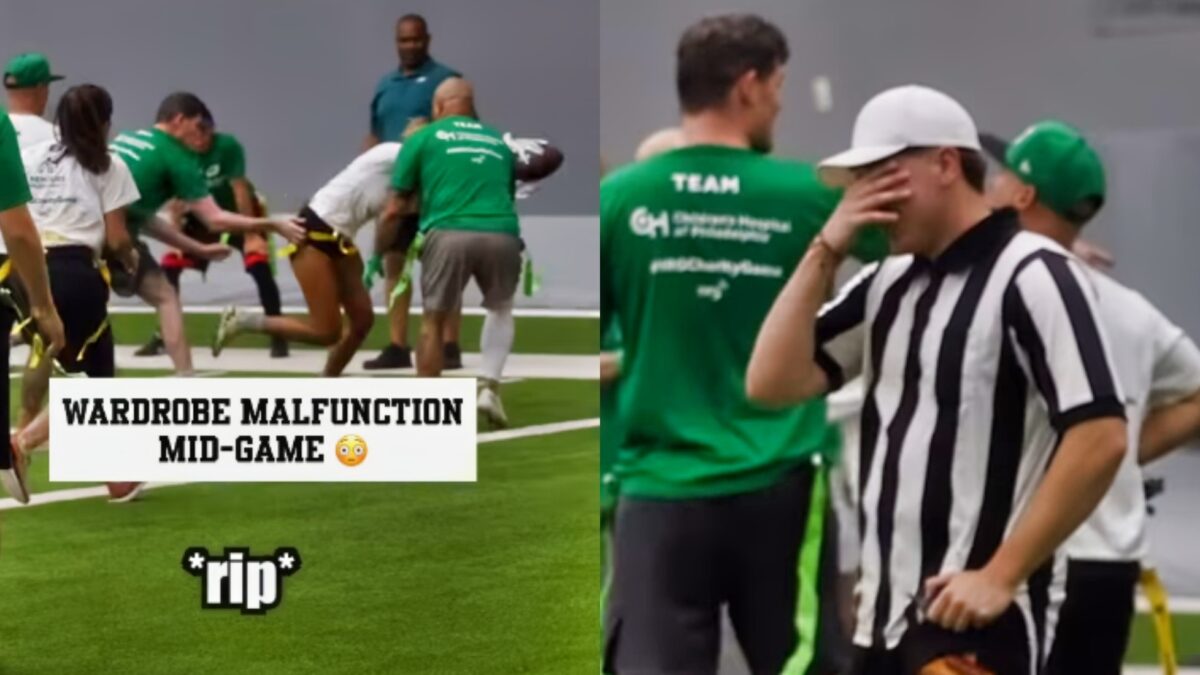 VIDEO: Female Flag Football Star Has Unfortunate Mid-Game Wardrobe ...