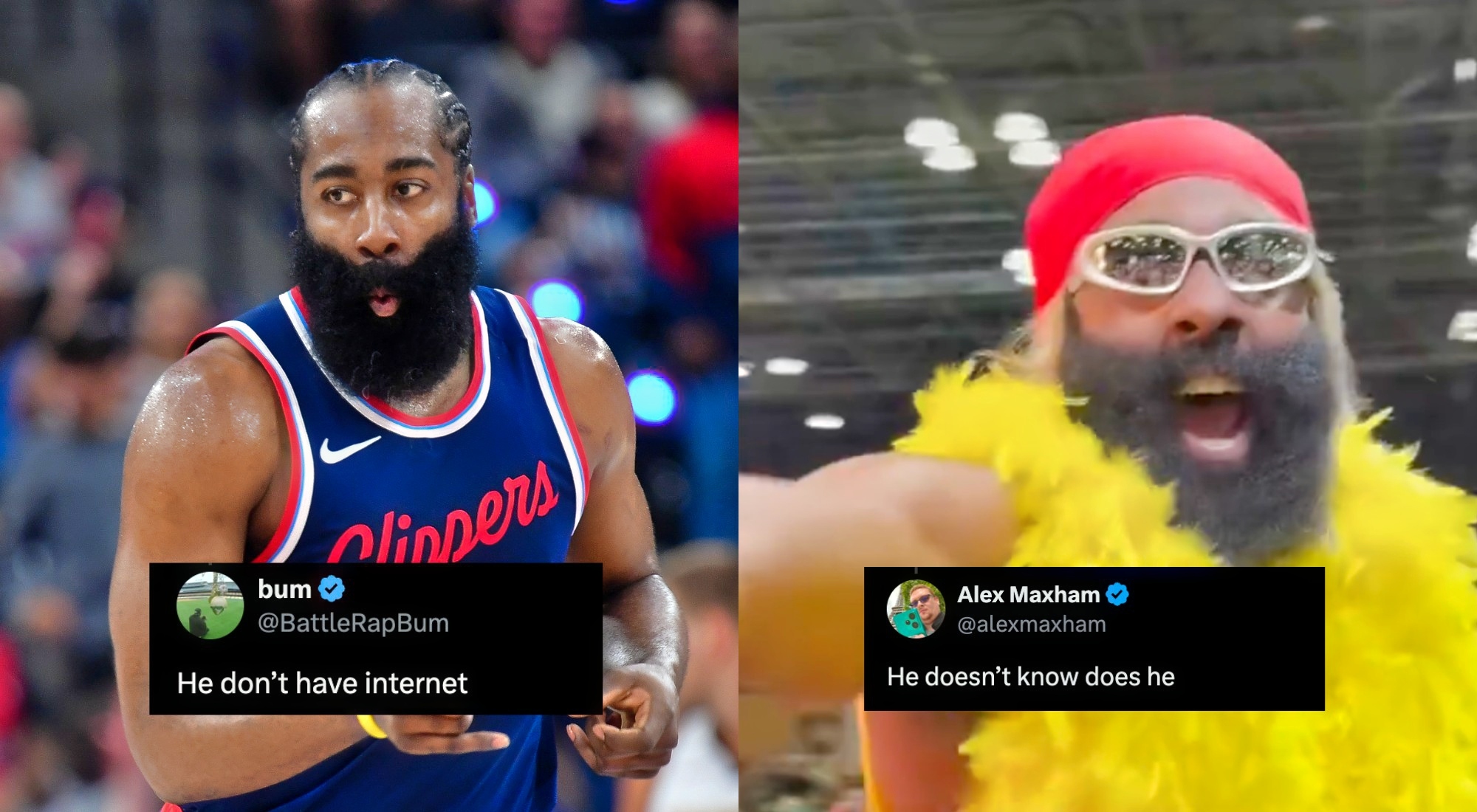 Fans React To James Harden Shows Up Looking Like Hulk Hogan