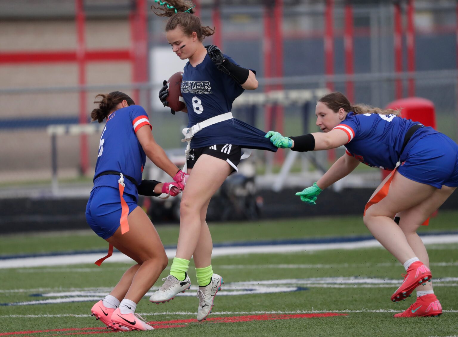 VIDEO: Female Flag Football Star Has Unfortunate Mid-Game Wardrobe ...