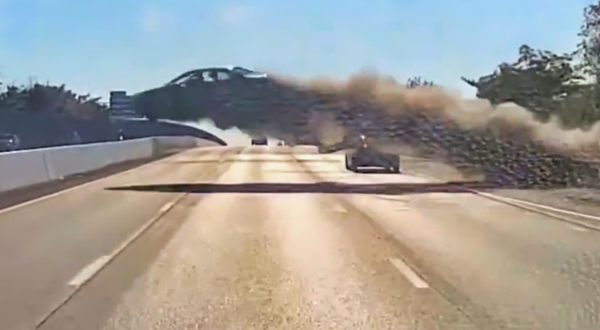 Wild Footage Captures Out-of-Control Car Soaring Over Six Lanes of ...