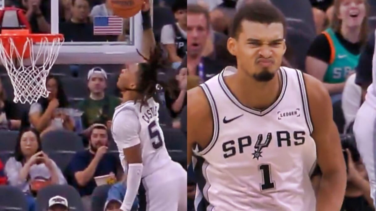 Stephon Castle Completes Vicious Alley-Oop Dunk As Victor Wembanyama’s ...