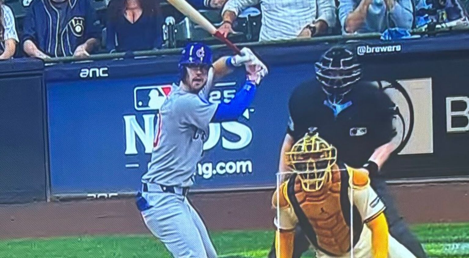 Viral Distraction Behind Home Plate Steals Show During Brewers-Cubs ...