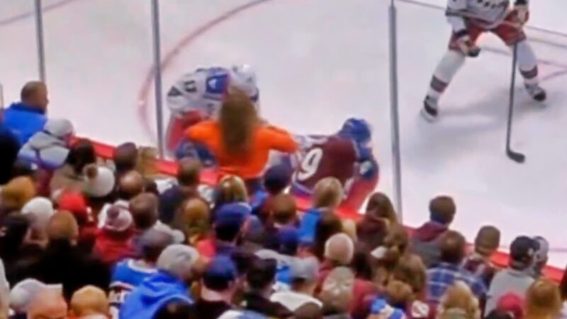 Female Fan Flashes Players While Sitting Front Row At Rangers-Avs NHL ...