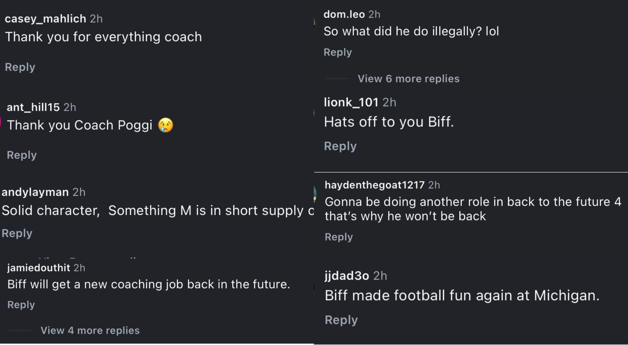 Biff Poggi Gets Respectful Goodbye From Wolverines After Michigan Betrayal