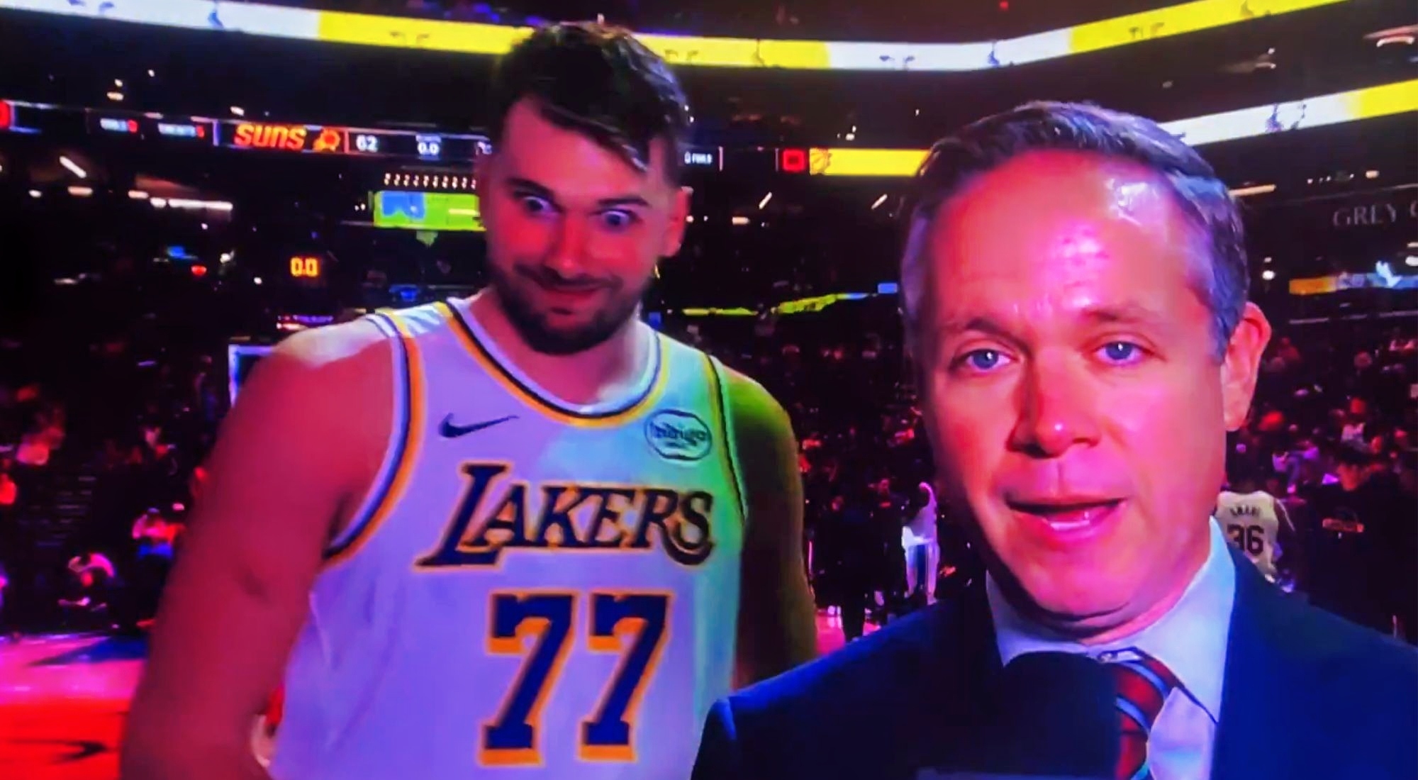 Luka Doncic Caught Goofing Around With Lakers Reporter During Live On ...