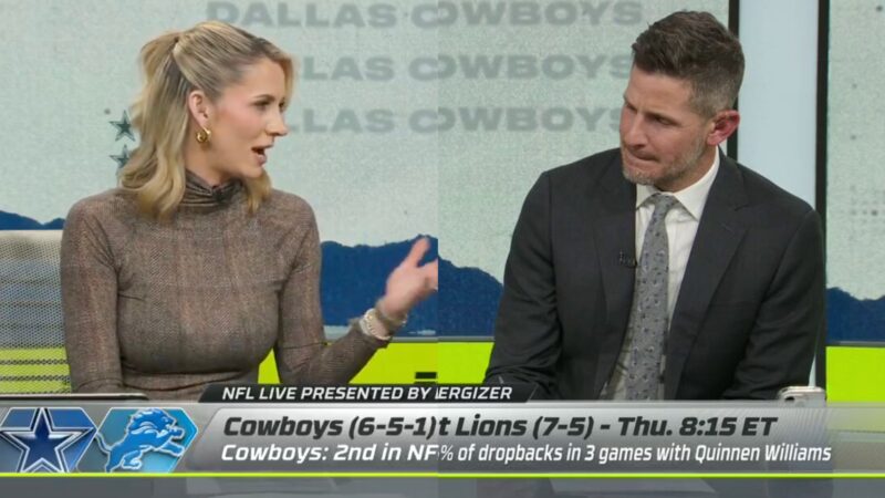 Dan Orlovsky Caught In 4K Staring At Laura Rutledge's Goods On Live TV ...