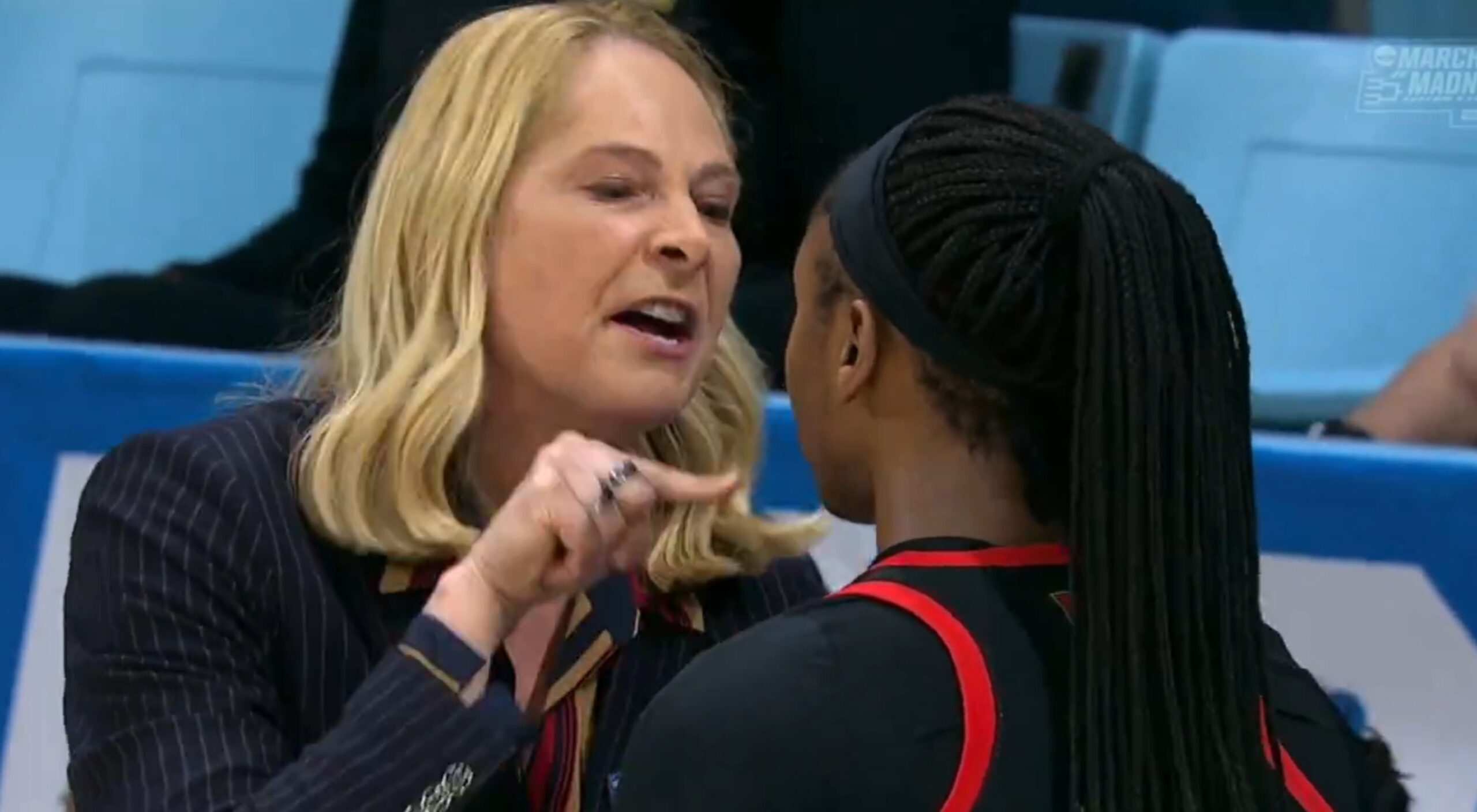 Maryland Coach Brenda Frese Caught Screaming In Oluchi Okananwa's Face