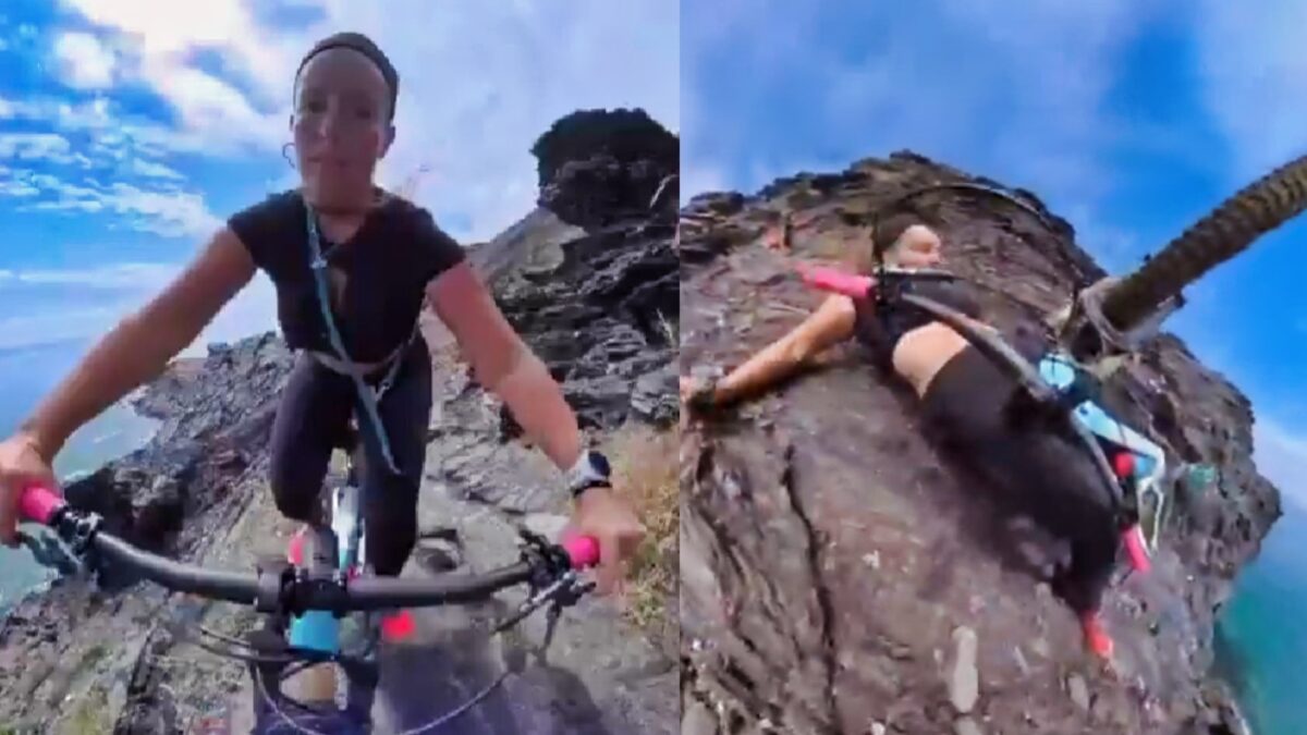 Cycling influencer Cecilia Sopena's Cliffside Fall Caught On Video