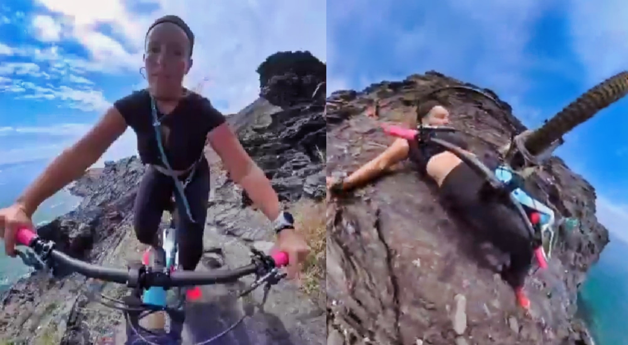 Cycling influencer Cecilia Sopena's Cliffside Fall Caught On Video