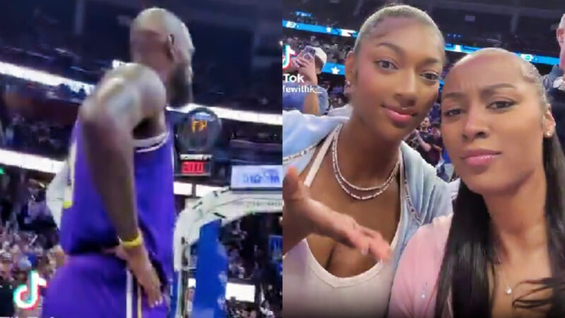 Angel Reese Caught Courtside Sending LeBron James a Hilarious Message ...