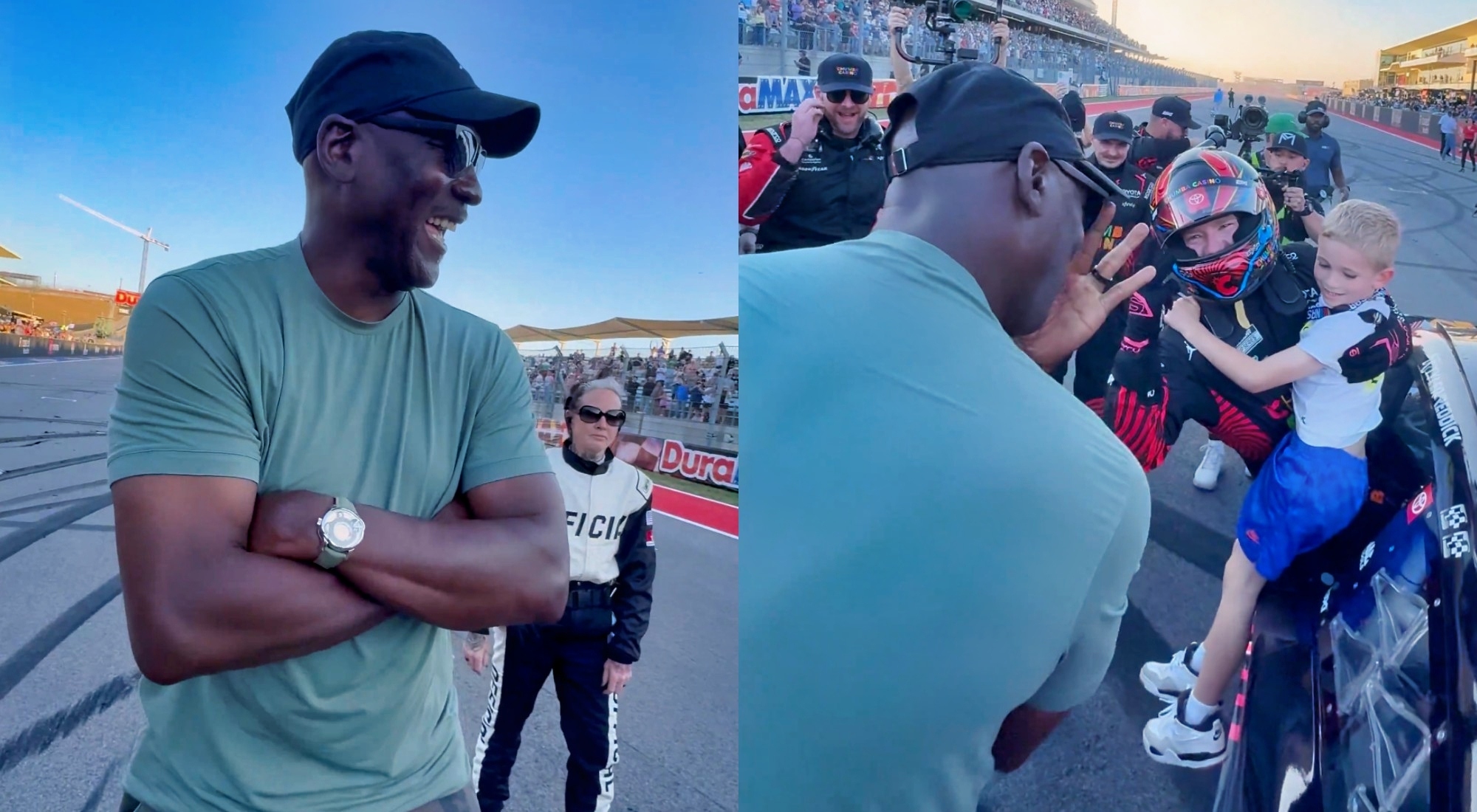 Michael Jordan Plays It Safe During NASCAR Celebration After Viral Kid ...