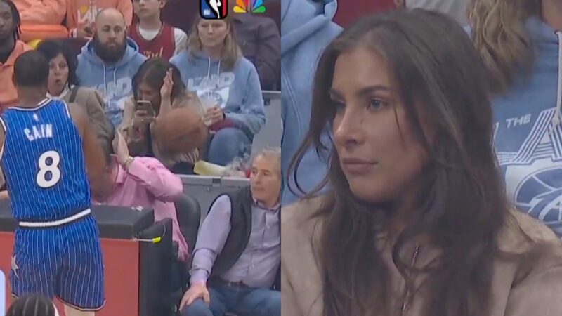 Female NBA Fan Has Viral Reaction After Her Beer Spilled Everywhere ...