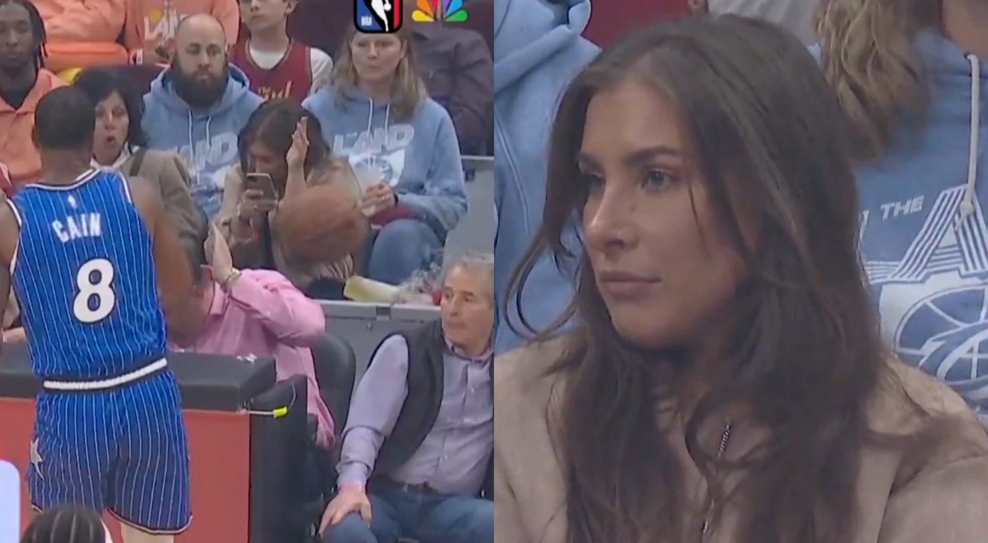 Female NBA Fan Has Viral Reaction After Her Beer Spilled Everywhere ...