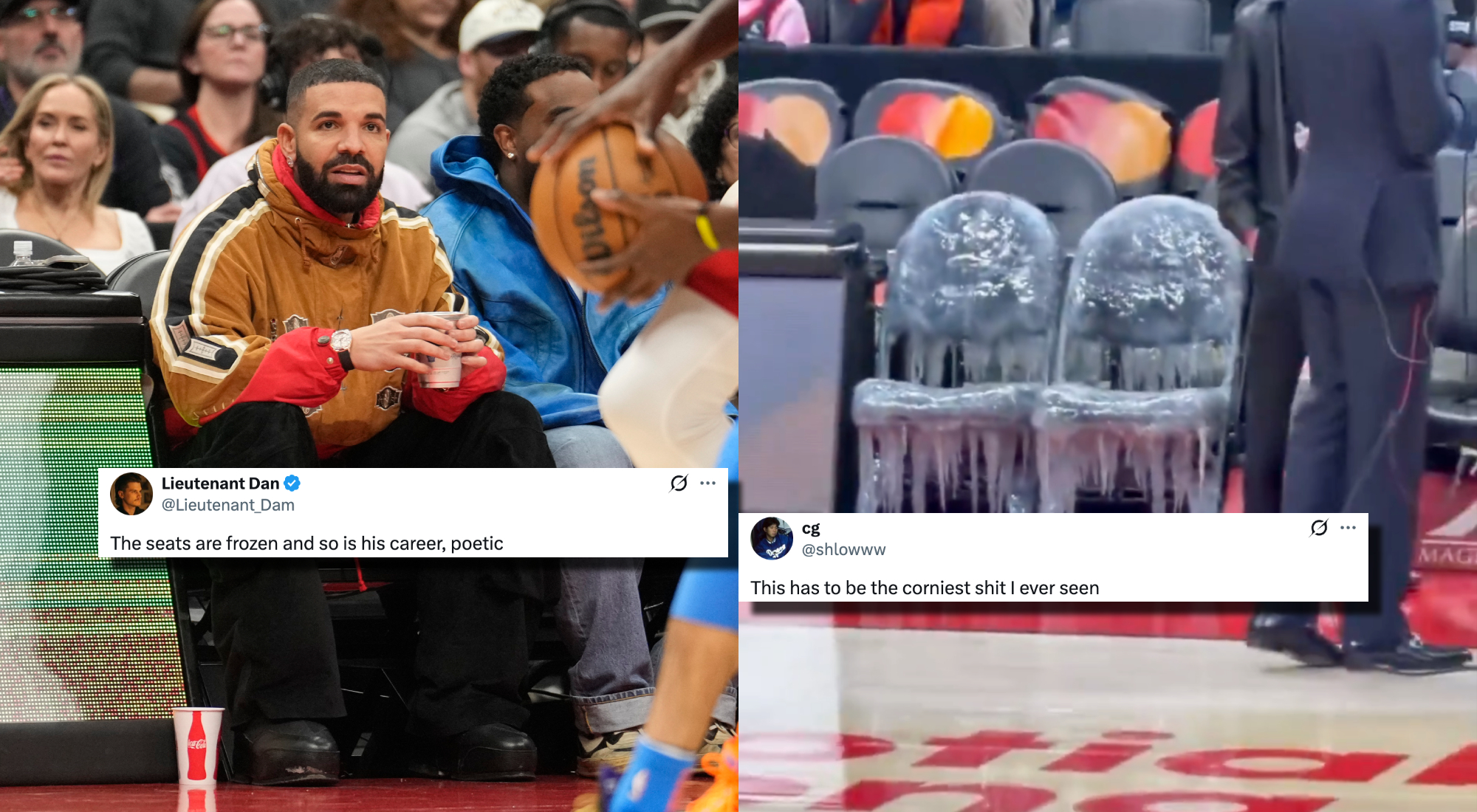 Drake’s Courtside Seats at Toronto Raptors Arena Go Ice Cold as Fans ...