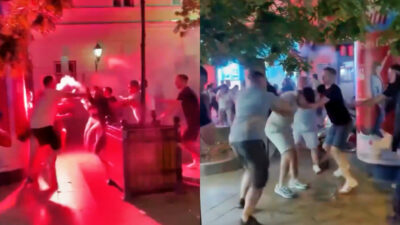 Arsenal & PSG Fans Clash During Wild Street Brawl Ahead of UEFA ...