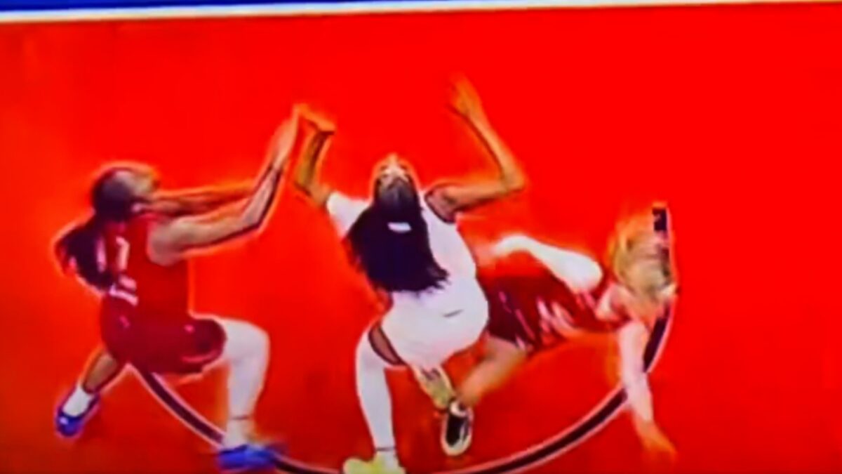Angel Reese Caught Elbowing Sophie Cunningham's Head Off