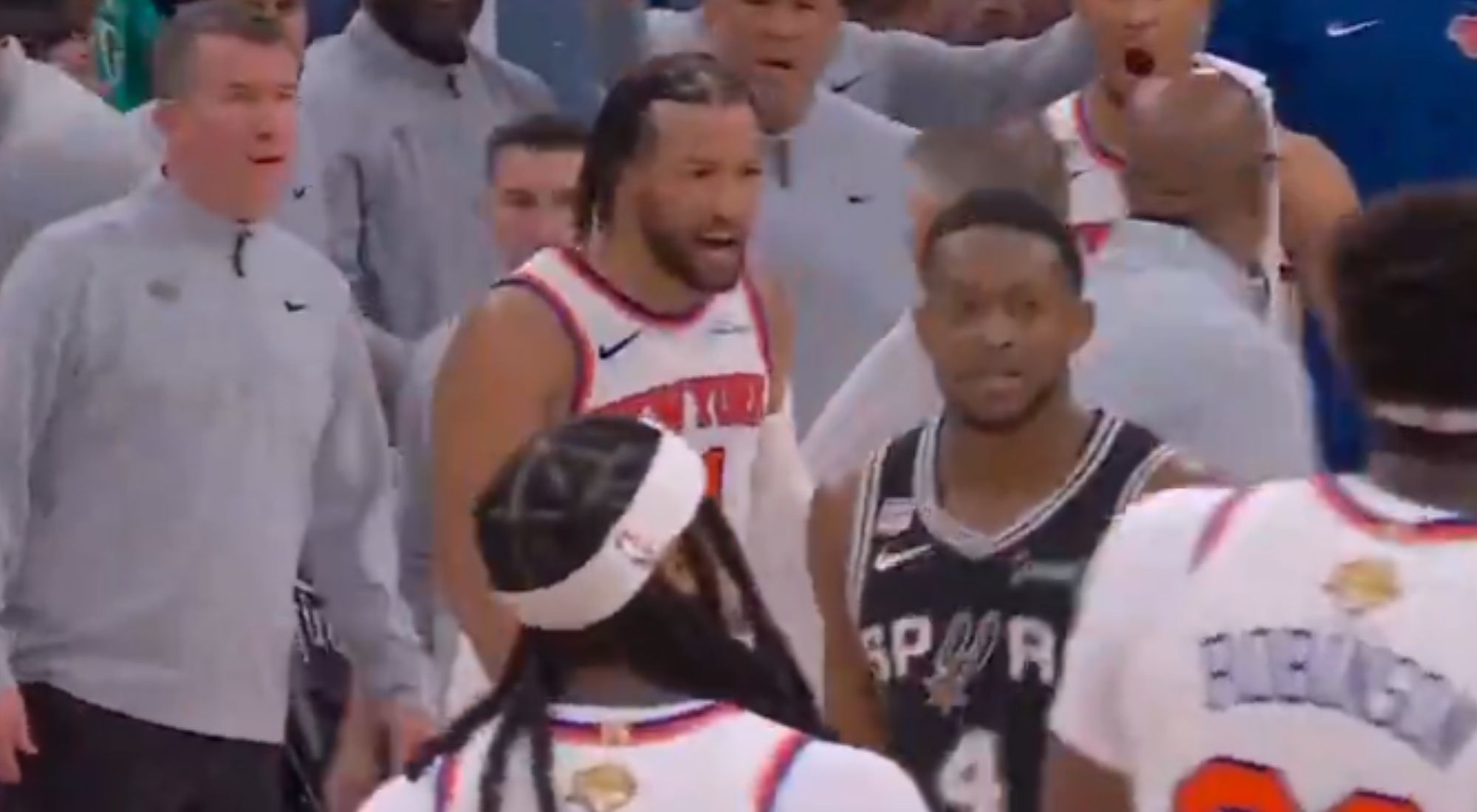 Jalen Brunson Had Some Words for Scott Foster After a Scary Ankle Incident