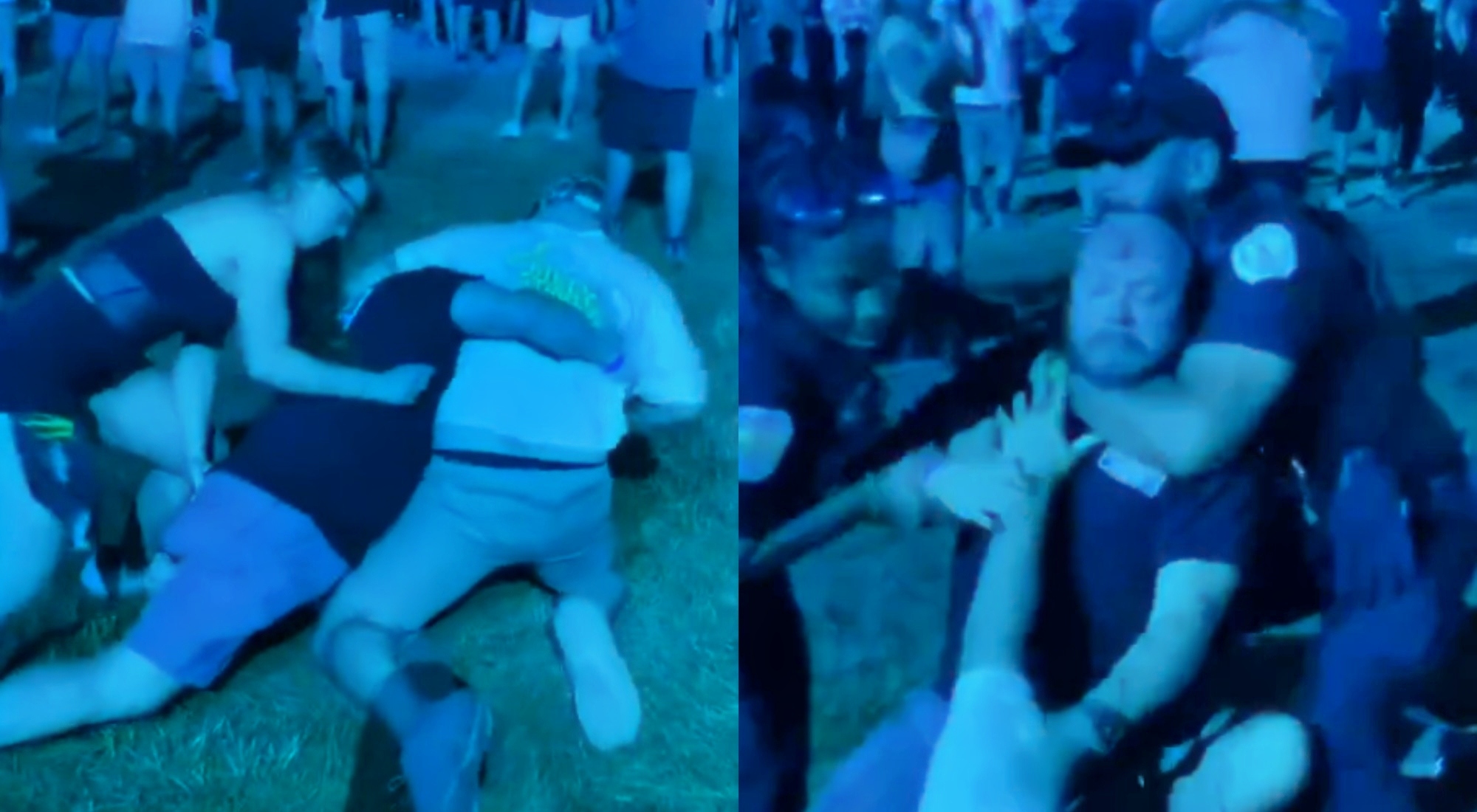 Violent Fight Breaks Out, Female Throws Cheap Shots Before Cops Rush In ...